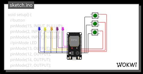 ใบงานที่ 4 การเขียนโปรแกรมใช้งานพอร์ตอินพุตเบื้องต้น wokwi esp32
