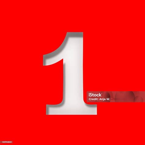 빨간색 배경 3d 렌더링 그림에서 격리된 스텐실 디자인 숫자를 잘라낸 1개의 숫자 흰색 사인 1에 대한 스톡 사진 및 기타 이미지 Istock