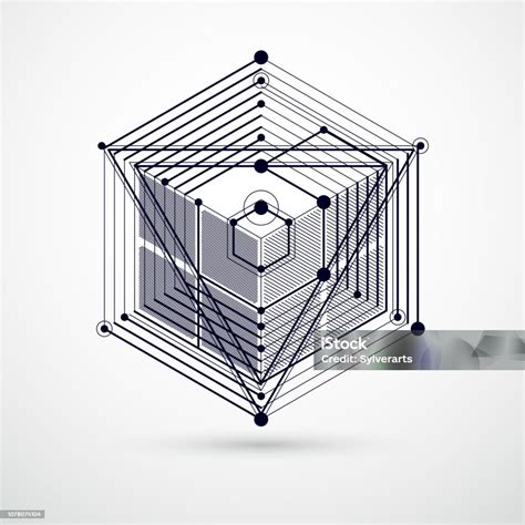 추상적인 기하학적 3d 큐브 패턴의 검정과 흰색 배경 벡터입니다 큐브 육각형 사각형 사각형 및 다른 추상 요소 레이아웃 0명에 대한 스톡 벡터 아트 및 기타 이미지 Istock