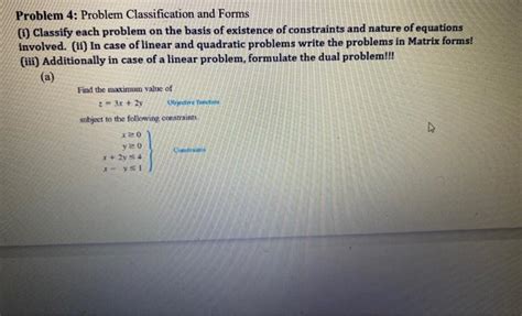 Solved Problem 4 Problem Classification And Forms 1