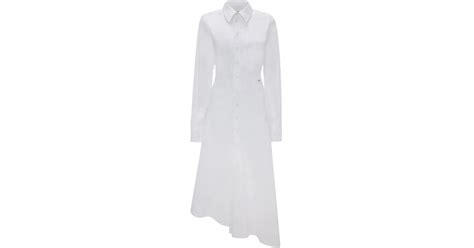 Victoria Beckham Panelled Asymmetrical Shirt Dress In White Lyst