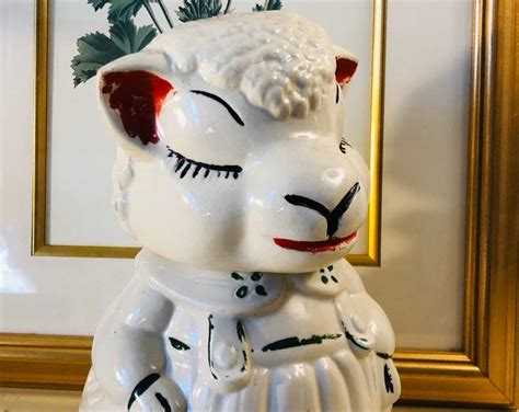 Vintage Lamb Cookie Jar American Bisque Apco Pottery 1940s Sheep Grand