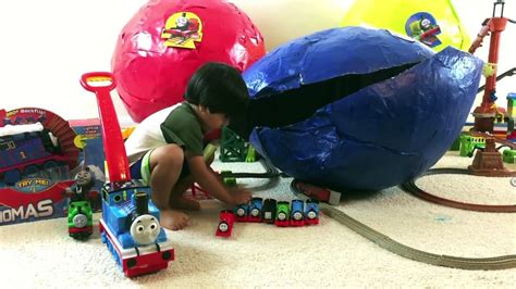 3 Giant Surprise Eggs Thomas And Friends Surprise Toys Opening Turbo