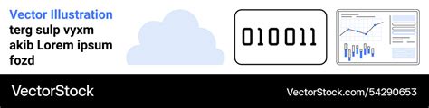 Cloud Computing Storage Binary Code Data Vector Image