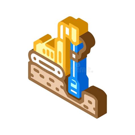 Geotechnical Study Mining Isometric Icon Vector Illustration Stock