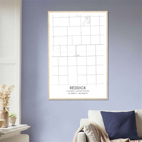 Reddick Illinois Map Poster Modern Home Decor Wall Art Print Custom