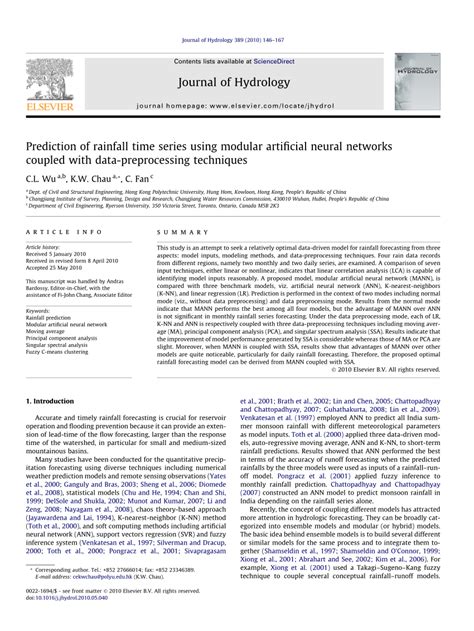 pdf prediction of rainfall time series using modular artificial