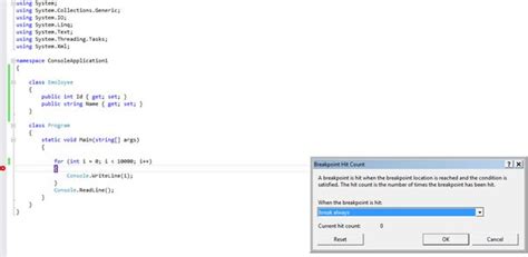Setting Breakpoints In Visual Studio