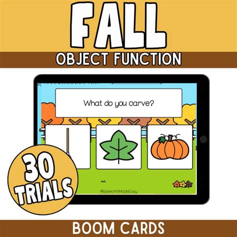 Fall Identifying Object Function Boom Cards For Speech By Speechin