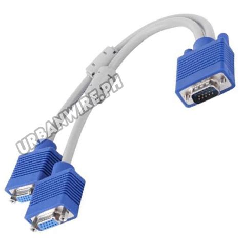 15 Pin Svga Vga Male To 2 Dual Female Y Splitter Adapter Monitor Cable Lazada Ph