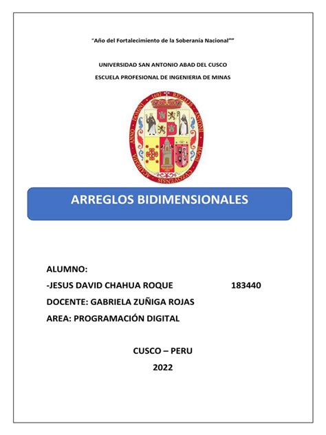 Arreglos Bidimensionales Pdf