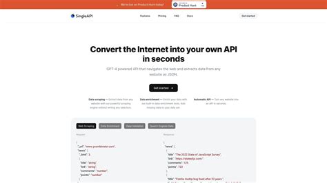 singleapi convert web pages to json data instantly creati ai