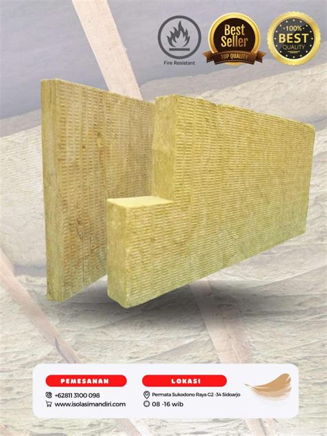 Rockwool Slab Lembar Density 40 Tebal 5cm Peredam Suara Isolasi Mandiri