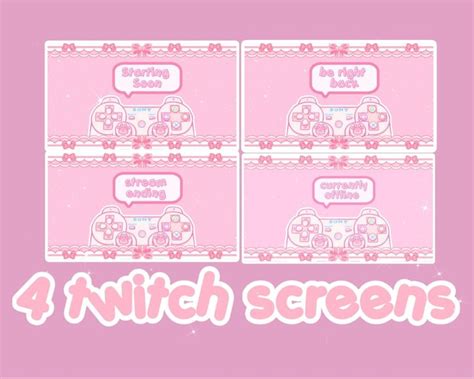 Twitch Streamer Gaming Overlay Pink Kawaii Overlay For Twitch Animated