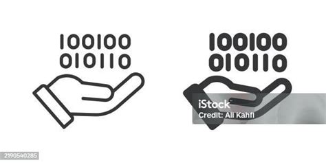 바이너리 코드 디지털 얇은 선 및 글리프 솔리드 아이콘 편집 가능한 획과 투명한 배경에 격리된 완벽한 픽셀 It 지원에 대한 스톡 벡터 아트 및 기타 이미지 Istock