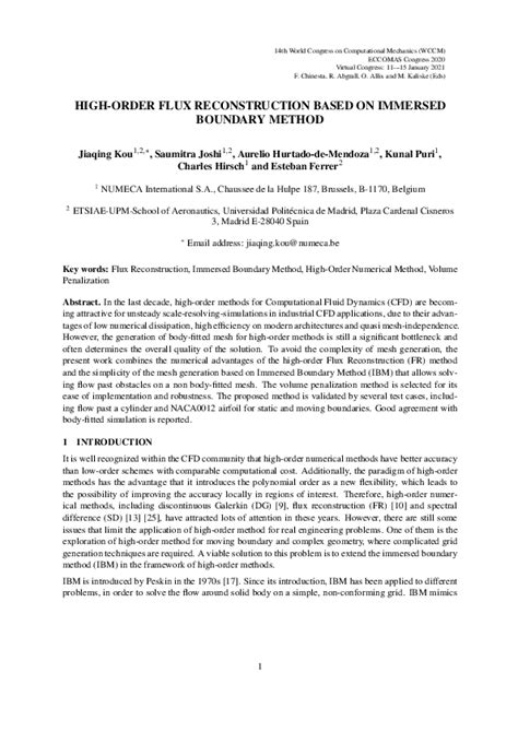 Pdf High Order Flux Reconstruction Based On Immersed Boundary Method