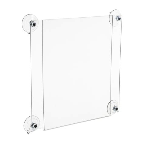 8 5 X 11 Acrylic Window Sign Holder With Suction Cups Shoppopdisplays