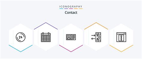Contact 25 Line Icon Pack Including Contact Call Contact Us Information Contact Us 17185174