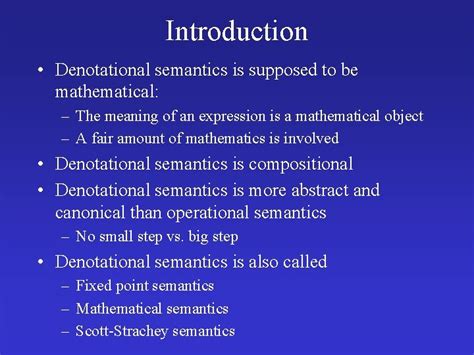 Programming Language Semantics Denotational Semantics Chapter 5 Based