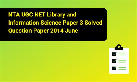 nta ugc net library and information science paper 3 solved question