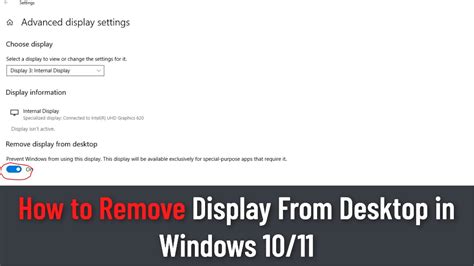 how to remove display from desktop in windows 10 11 guide youtube