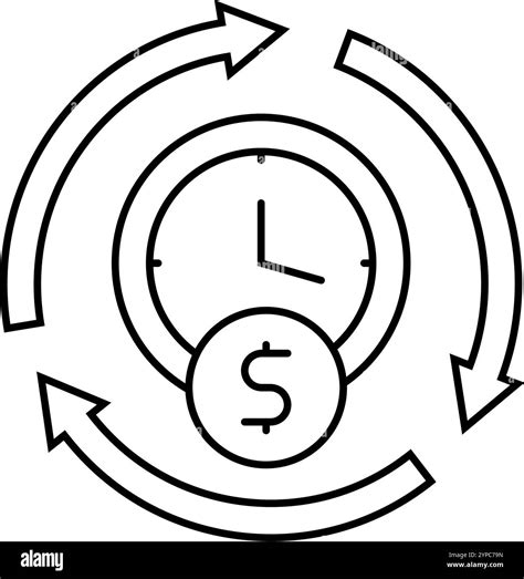 Compression Time Management Line Icon Vector Illustration Stock Vector