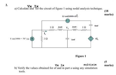 Solved 2 Vx Ix A Calculate And For The Circuit Of Figure I