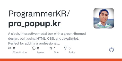 Github Programmerkrpropopupkr A Sleek Interactive Modal Box With