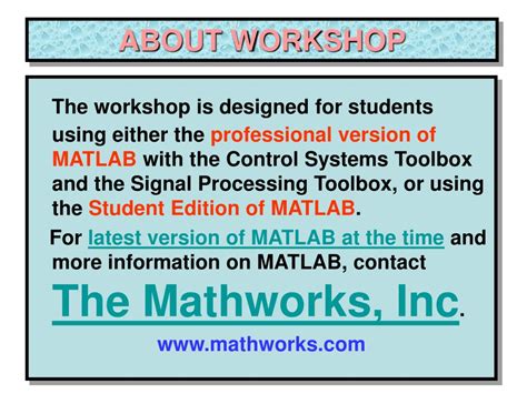 Ppt Matlab Workshop Powerpoint Presentation Free Download Id494743