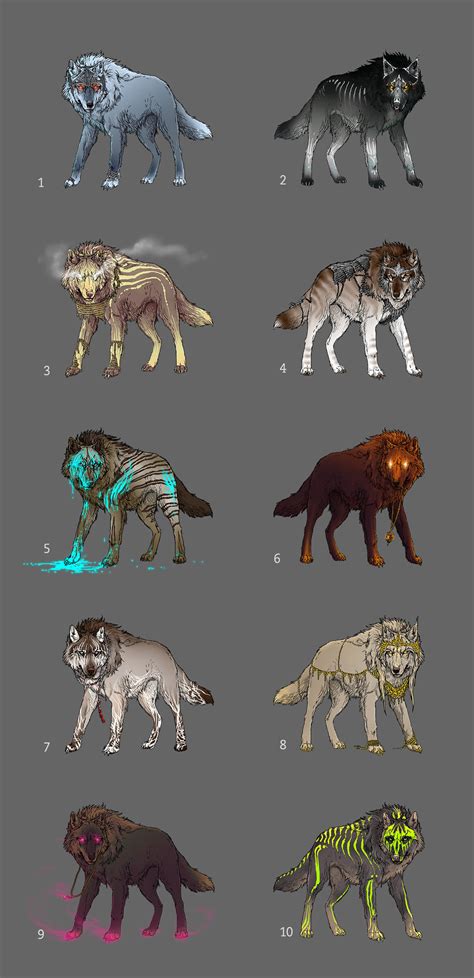 Wolf Adoptables Open By Weremoon On Deviantart