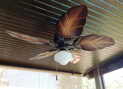 Ceiling Fans With Palm Leaf Blades And Light Shelly Lighting