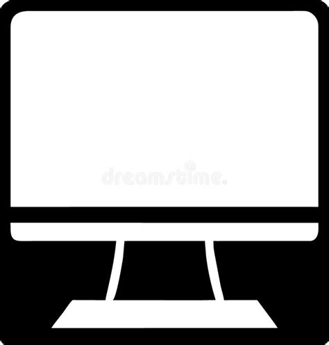 Monitor Screen Computer Icon In Outline Style Stock Illustration