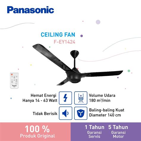 Jual Panasonic F Ey1424 K Ceiling Fan Black Shopee Indonesia