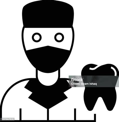 소아 치과 개념 치과 용 서지 온 착용 마스크 벡터 아이콘 디자인 치과 아바타 구강 위생 기호 내도 성 사인 치과 및 치열 교정 스톡 일러스트 건강 진단에 대한 스톡 벡터