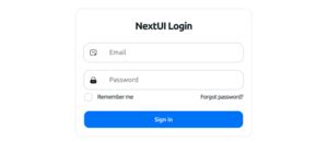 NextUI Login Form Example FrontendShape