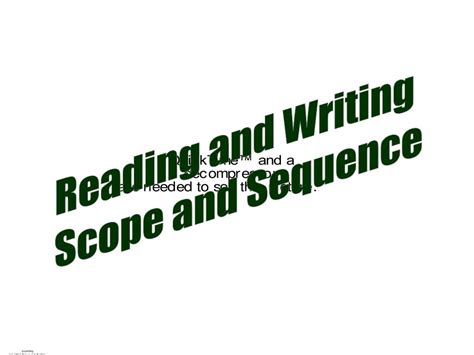 PPT Reading And Writing Scope And Sequence PowerPoint Presentation Free Download ID 3119517