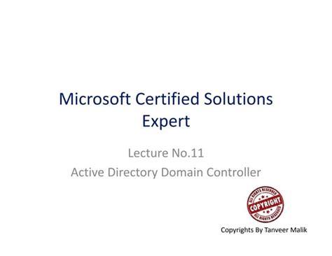 Lecture 11 Active Directory Pdf