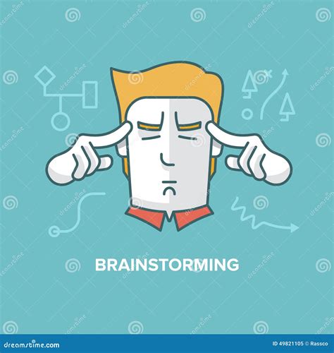 Brainstorming And Productivity Icons Signs Outline Symbols Concept Linear Illustration Line