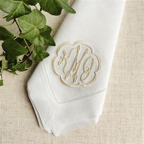 Monogram Linen Dinner Napkins Monogram Dinner Napkins Etsy