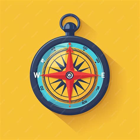 Compass Vector Icon Isolated On Flat Color Background Premium Ai