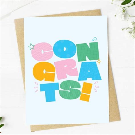 Congrats Greeting Card Congrats Card Birthday Greeting Cards
