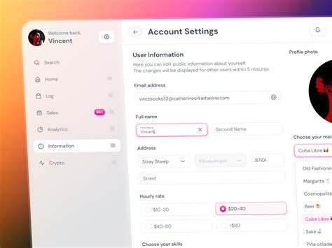 Account Settings Profile User Information By Roman For Setproduct On Dribbble