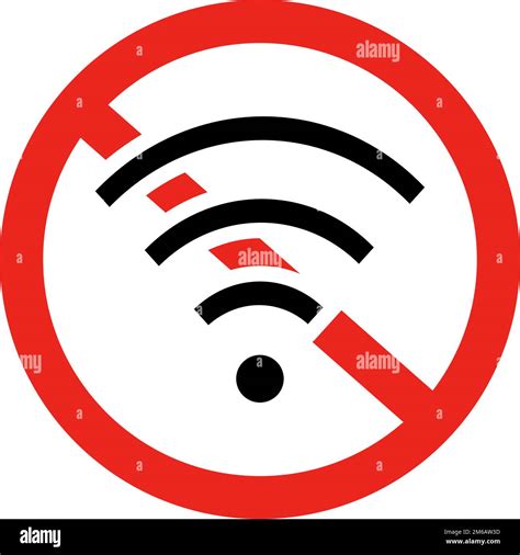 Wi Fi Radio Icons And Stop Signs Communication Restrictions Editable Vector Stock Vector