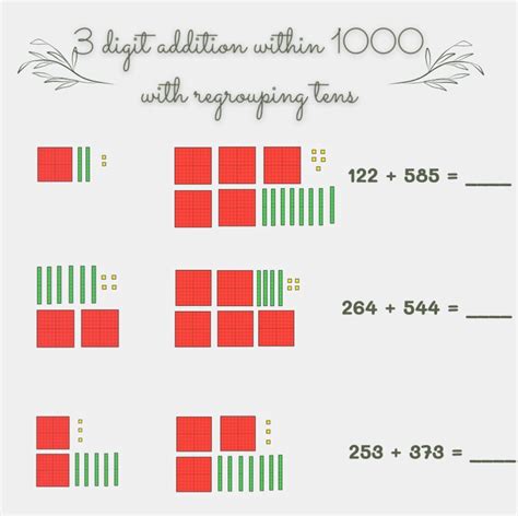 3 Digit Addition And Subtraction Practice Bundle Using Base Ten