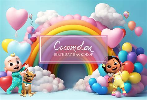 Cocomelon Backdrop For Photography Birthday Party Cocomelon Etsy
