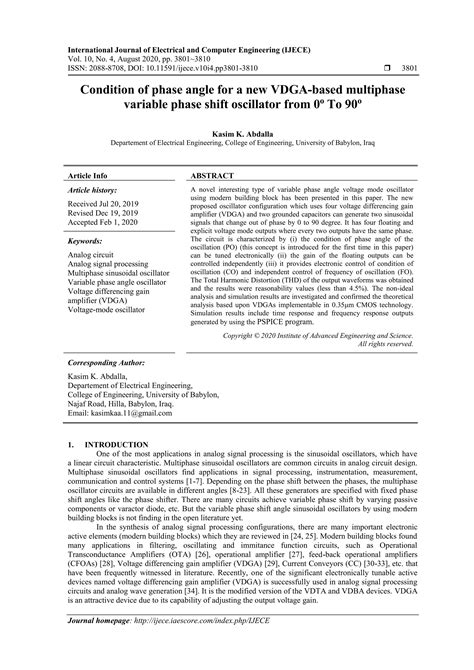 Condition Of Phase Angle For A New Vdga Based Multiphase Variable Phase