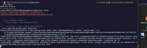 Unmigrated Database Leads To Minimal Error Message For Missing Table
