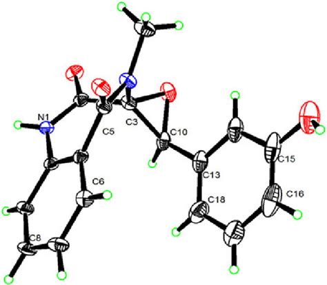 X Ray Crystallographic Structure Of 1 Drawn By Ortep Software