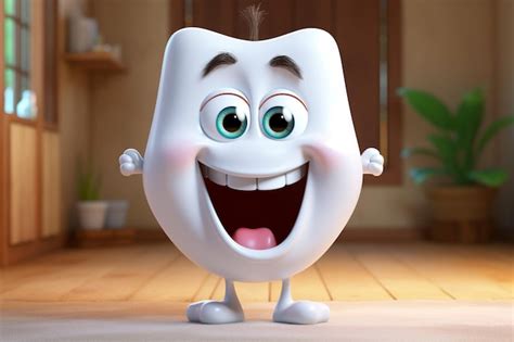 Premium Photo Cute Teeth Character Animated Cartoon Style Animated Expressions Quirky