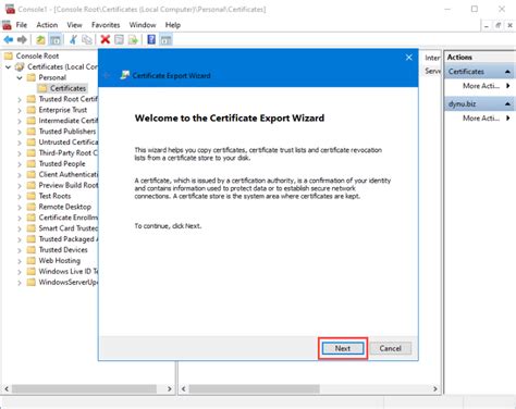 Export Ssl Certificate Using Microsoft Management Console